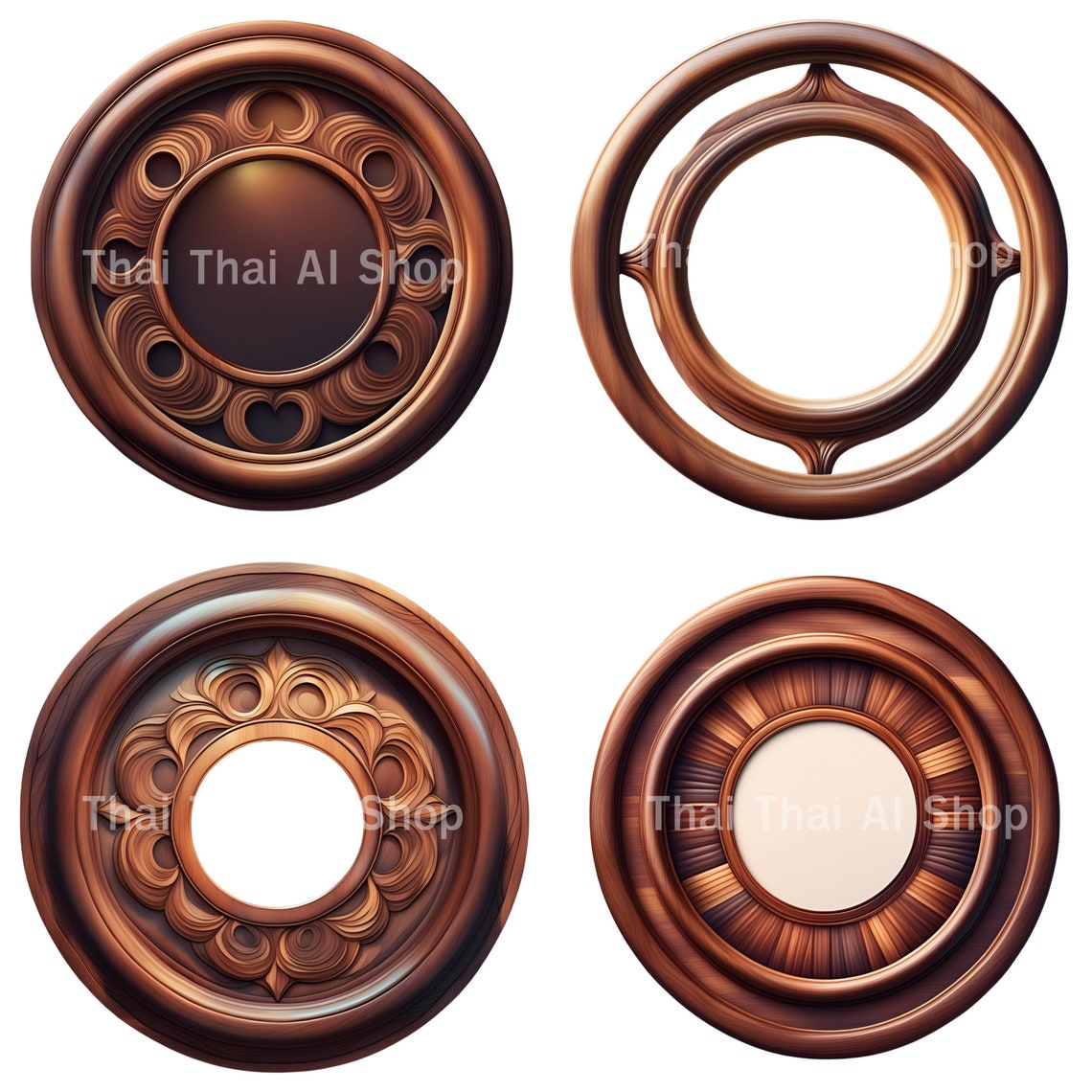 Round Wooden Frame,wooden Circular Frame,wooden Frame Clipart,natural ...