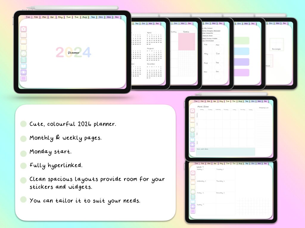 Digital Planner, Goodnotes Planner, Pastel Digital Planner, iPad ...
