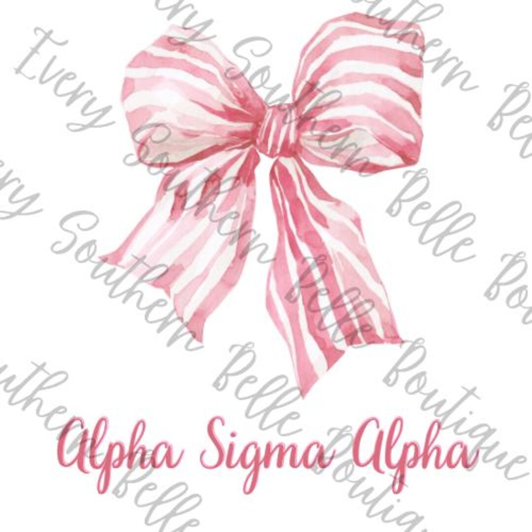 Alpha Sigma Alpha Sorority Bow Digital Print - Etsy