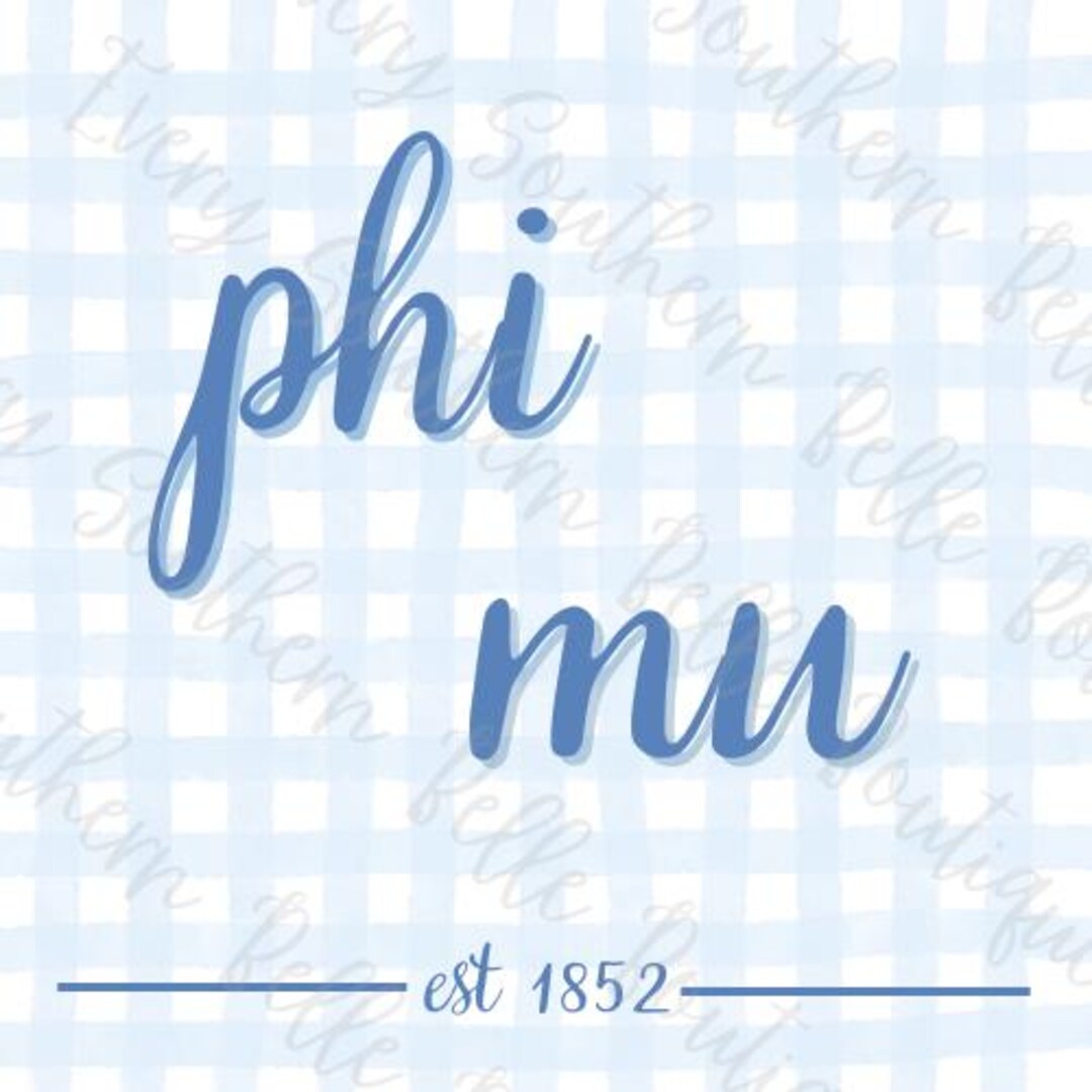 Phi Mu Sorority Gingham Digital Image - Etsy