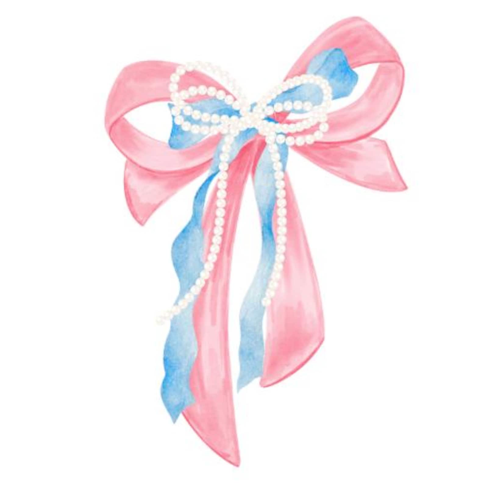 Pink/blue/pearl Layered Bow - Digital File - Etsy