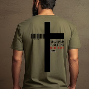 Christian Easter Cross Barcode Tshirt, Jesus Paid a Debt Tee, Unisex ...