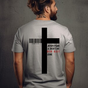 Christian Easter Cross Barcode Tshirt, Jesus Paid a Debt Tee, Unisex ...