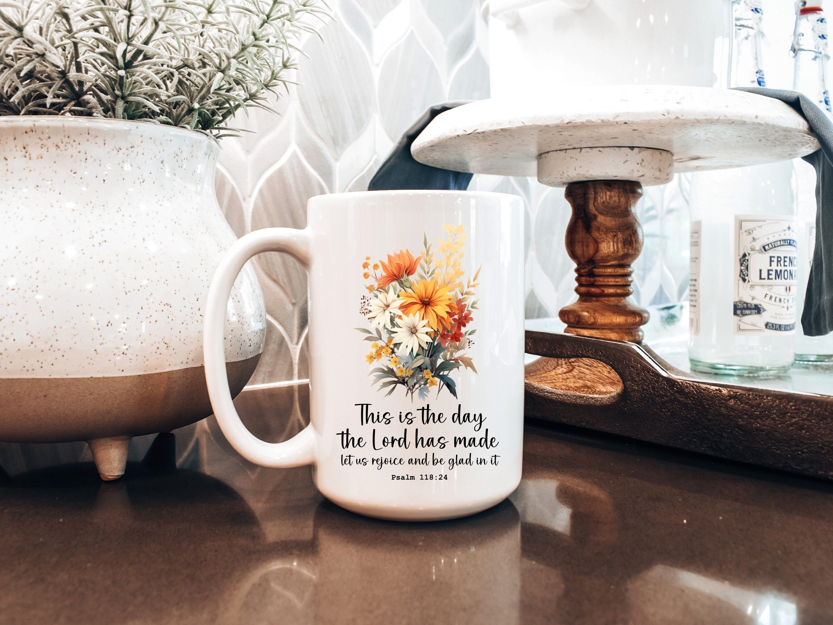 Floral Christian Coffee Mug, Bible Verse Religious Cup - Etsy