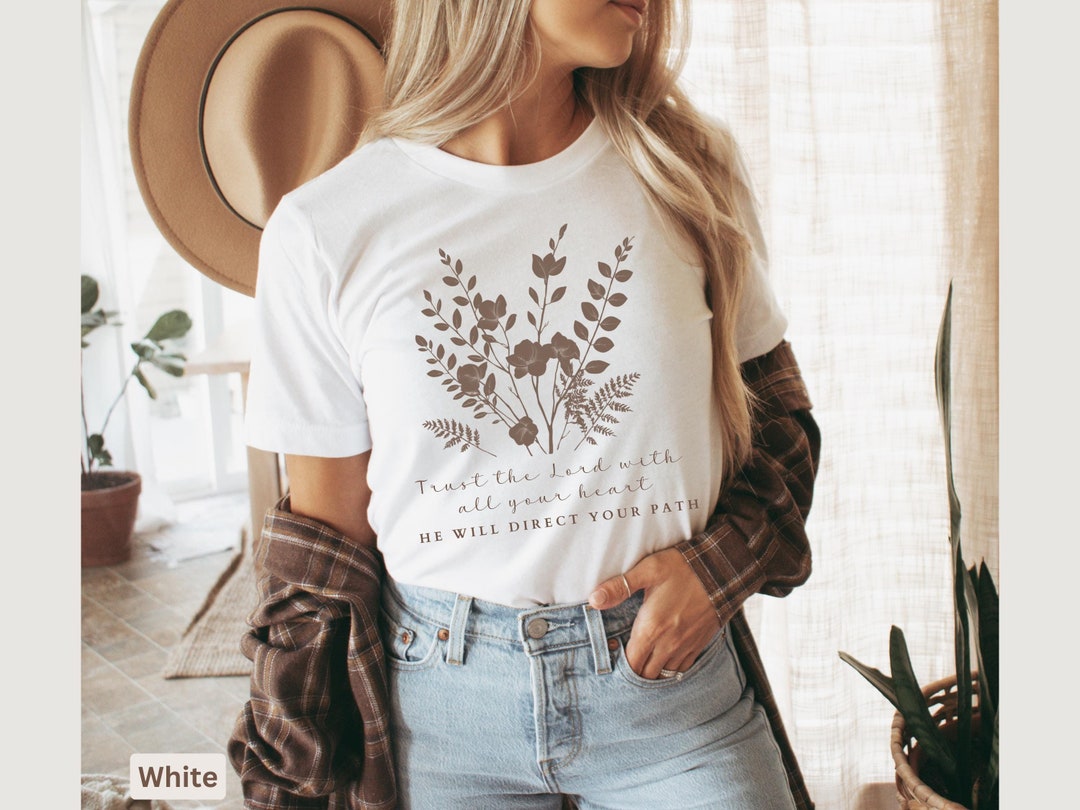 Trust in the Lord Shirt, Bella Canvas Christian Tee, Proverbs 3:5 T ...