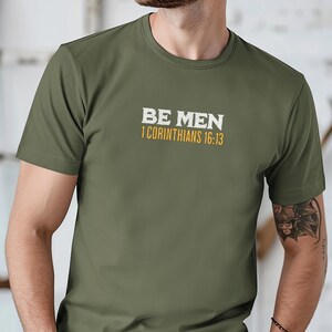 Christian Mens Shirt, Be Watchful Stand Firm Act Like Men Shirt ...
