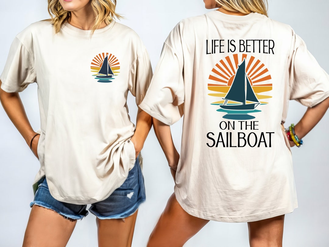 Retro Sailboat Comfort Colors T-shirt, Boho Summer Tee - Etsy