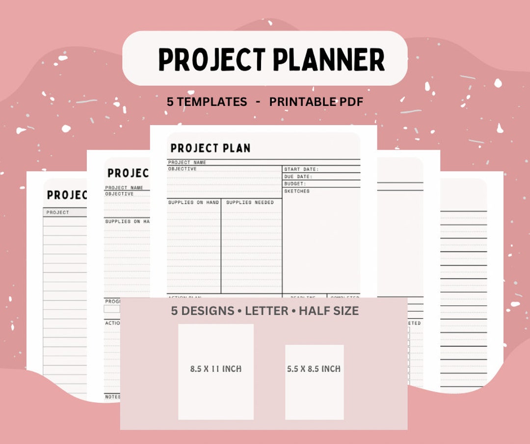 Project Planner Printable - Simple Minimalist Design - Etsy