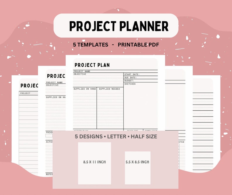 Project Planner Printable - Simple Minimalist Design - Etsy