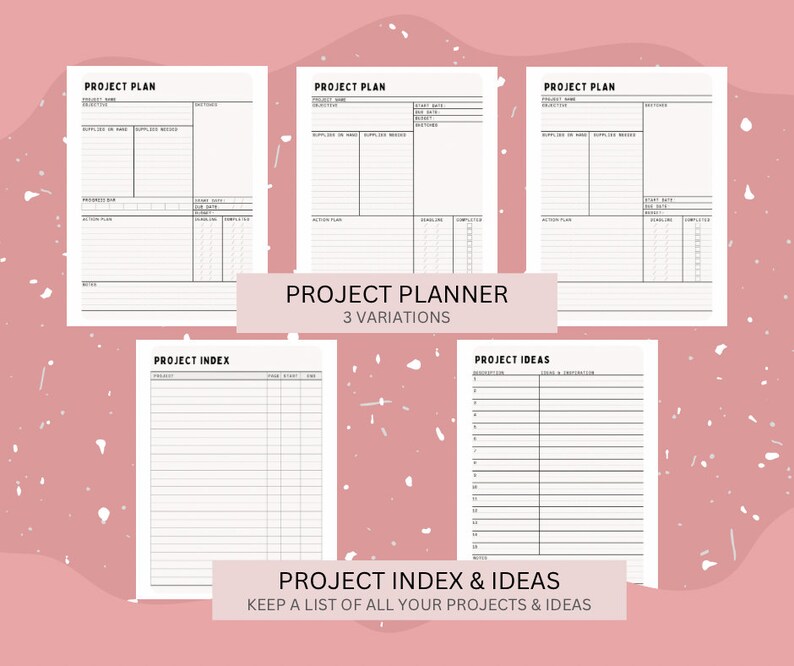 Project Planner Printable - Simple Minimalist Design - Etsy