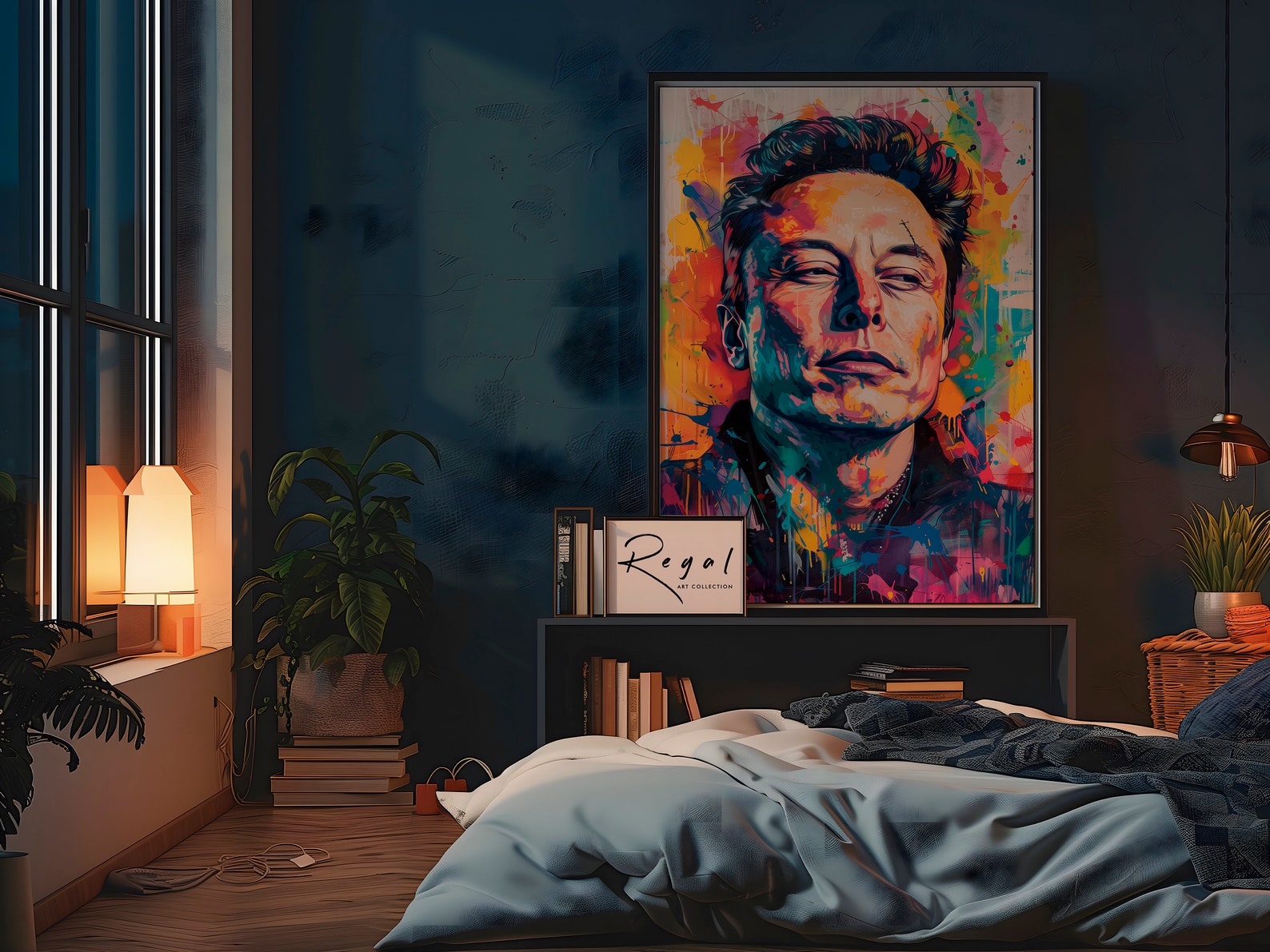 Elon Musk Poster Elon Musk Colorful Portrait Wall Art Print Colorful ...