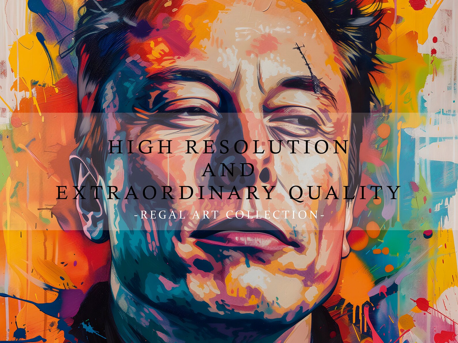 Elon Musk Poster Elon Musk Colorful Portrait Wall Art Print Colorful ...