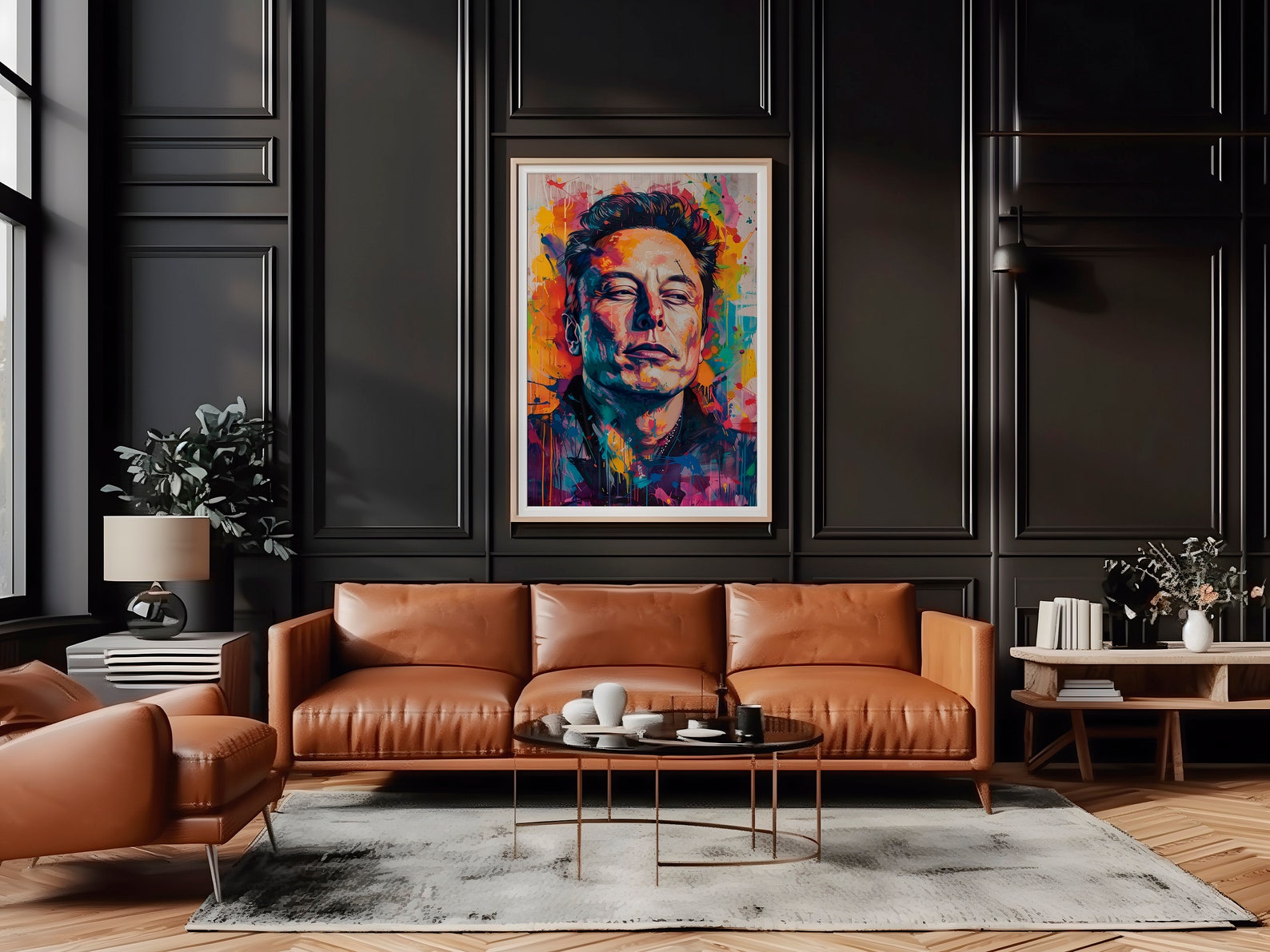 Elon Musk Poster Elon Musk Colorful Portrait Wall Art Print Colorful ...