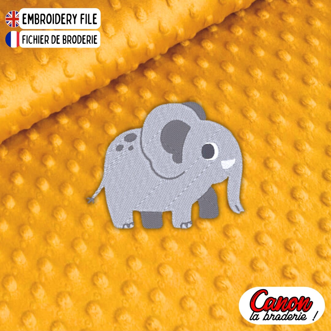 Elephant Embroidery File, for Machine Embroidery, 3 Sizes. (PES .HUS ...
