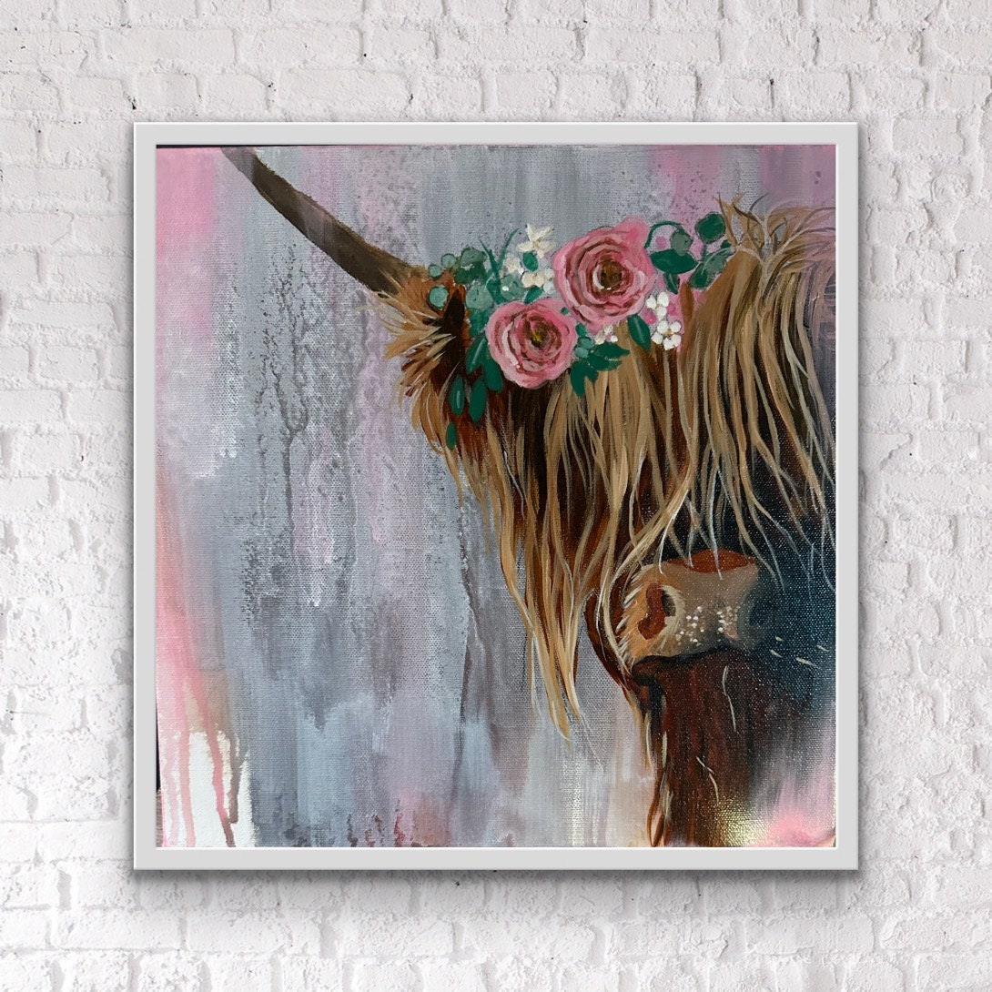 Abstract Highland Cow Print - Etsy