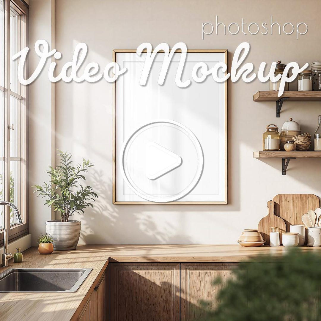 Video Frame Mockup DIN A, Animated Poster Mockup, Wall Art Display ...