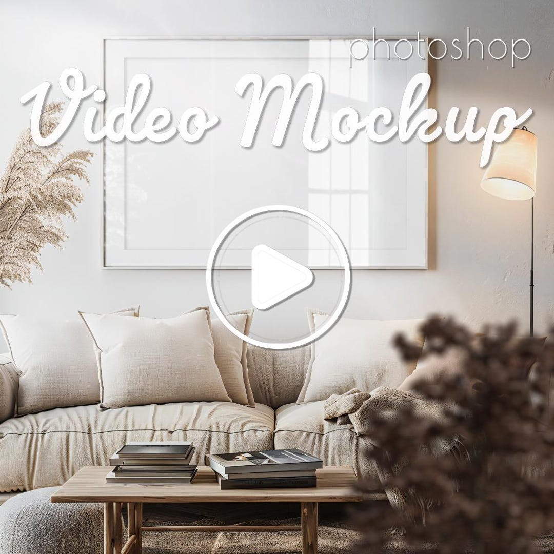 Video Frame Mockup, DIN A ISO Horizontal Video Mockup for Interior Wall ...