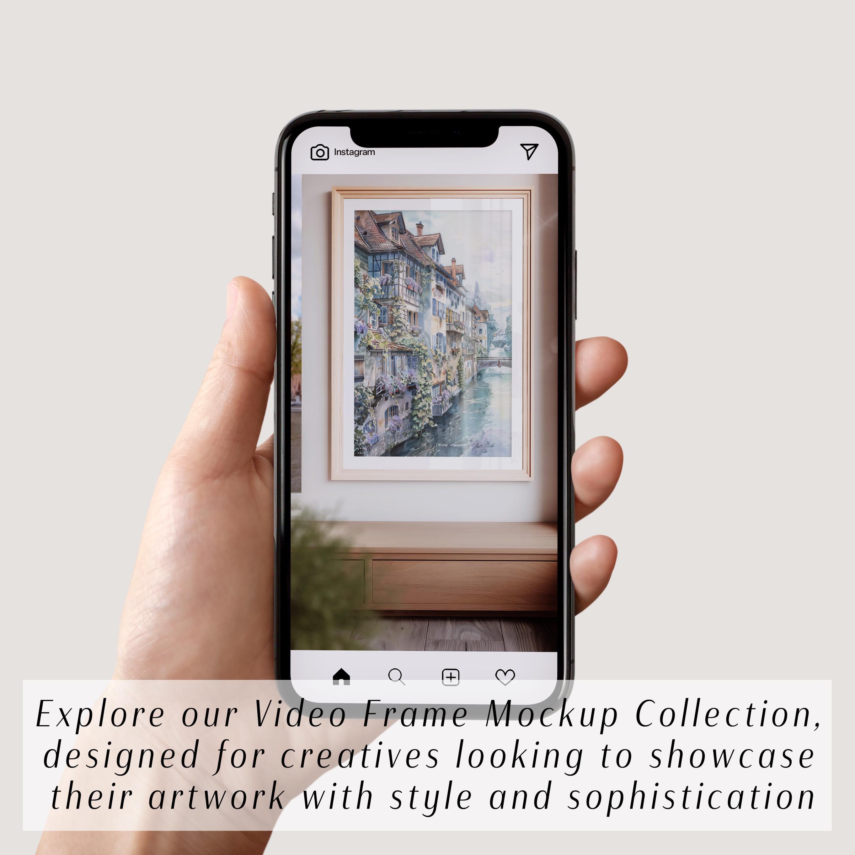 Video Frame Mockup for Tiktok, Shorts, Reels, 2x3 Natural Wooden Frame ...