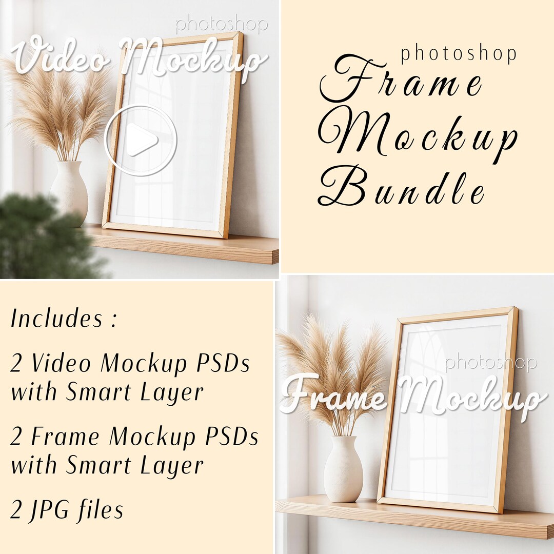 Animated Video and Still Frame Mockup Bundle DIN A, Consistent Listing ...