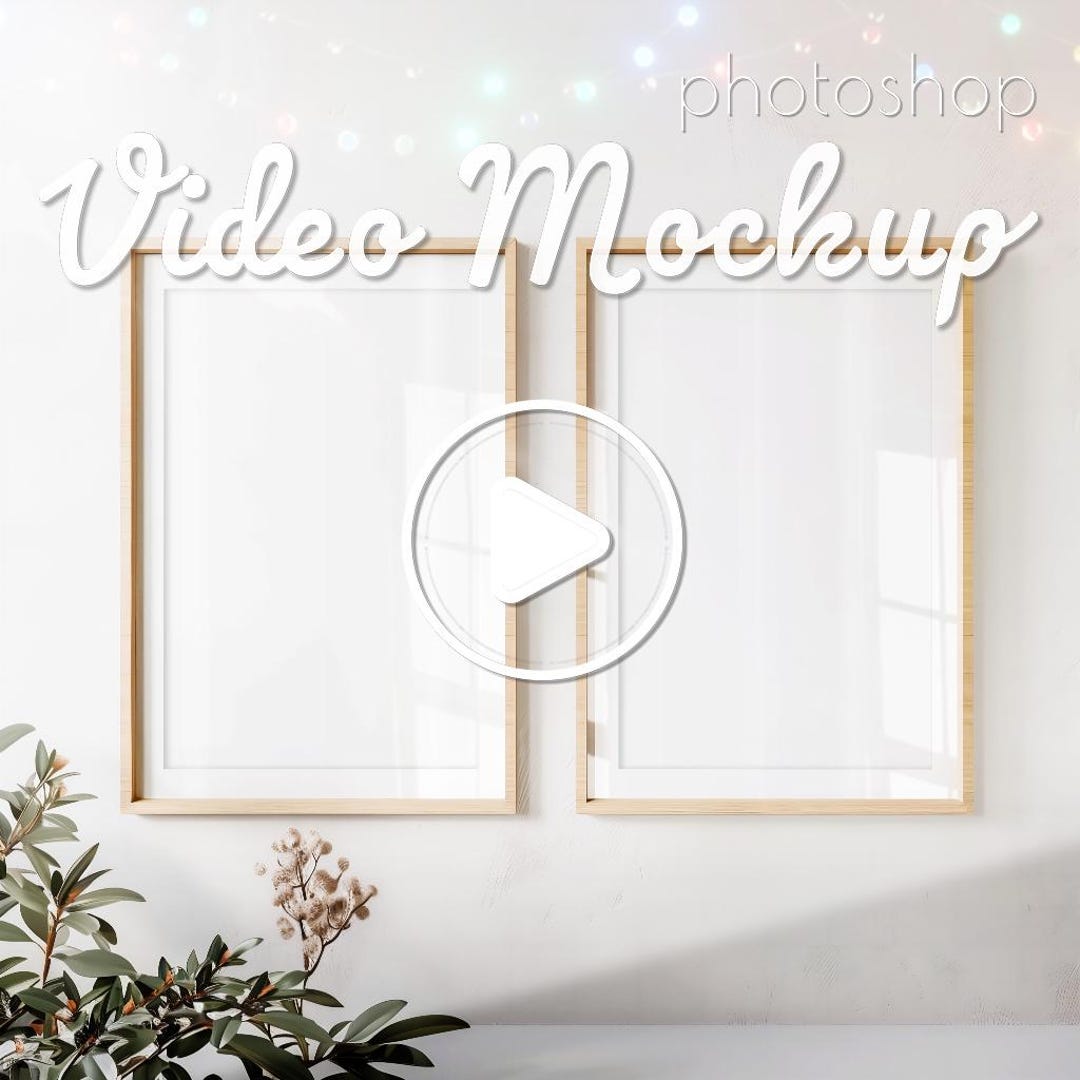 2 Frames Video Mockup 2x3, Double Frame Animated Mock up for 2 Wall Art ...