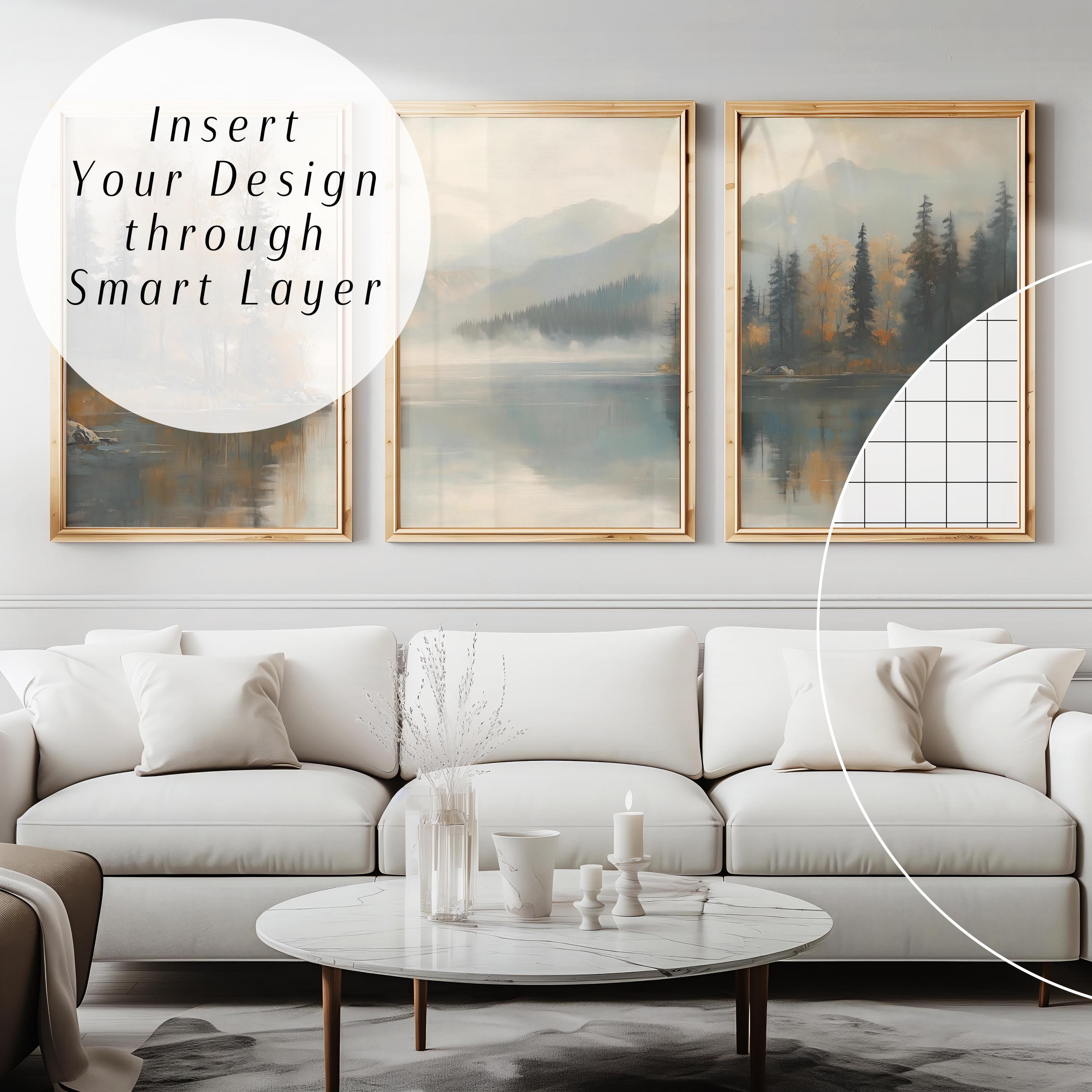 3 Vertical Frame Mockup Set, Natural Wood Frame 2x3 Ratio, High ...