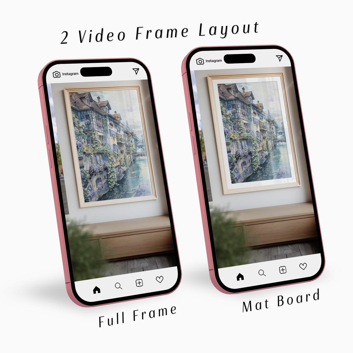 Video Frame Mockup for Tiktok, Shorts, Reels, 2x3 Natural Wooden Frame ...