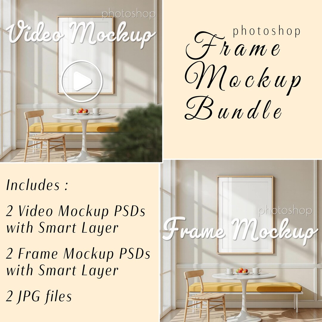 Animated Video and Still Frame Mockup Bundle DIN A, Consistent Listing ...