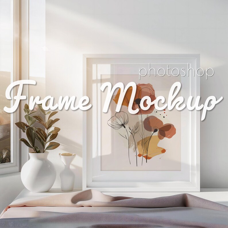 Vertical 4x5 Frame Mockup for Photoshop, White Wooden Frame, Smart ...