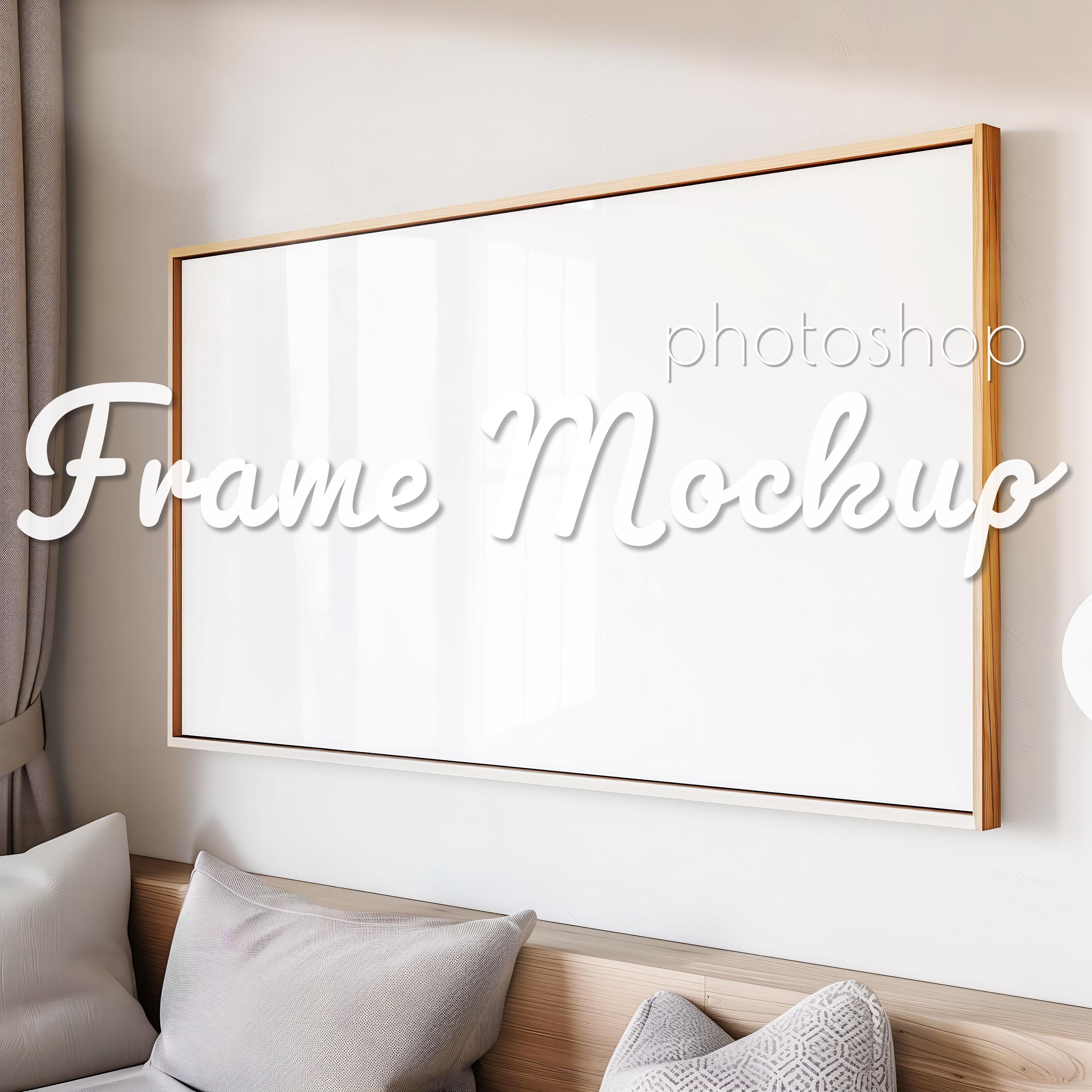 TV Frame Mockup 16x9 Horizontal, Samsung Frame TV Mockup, High-res PSD ...