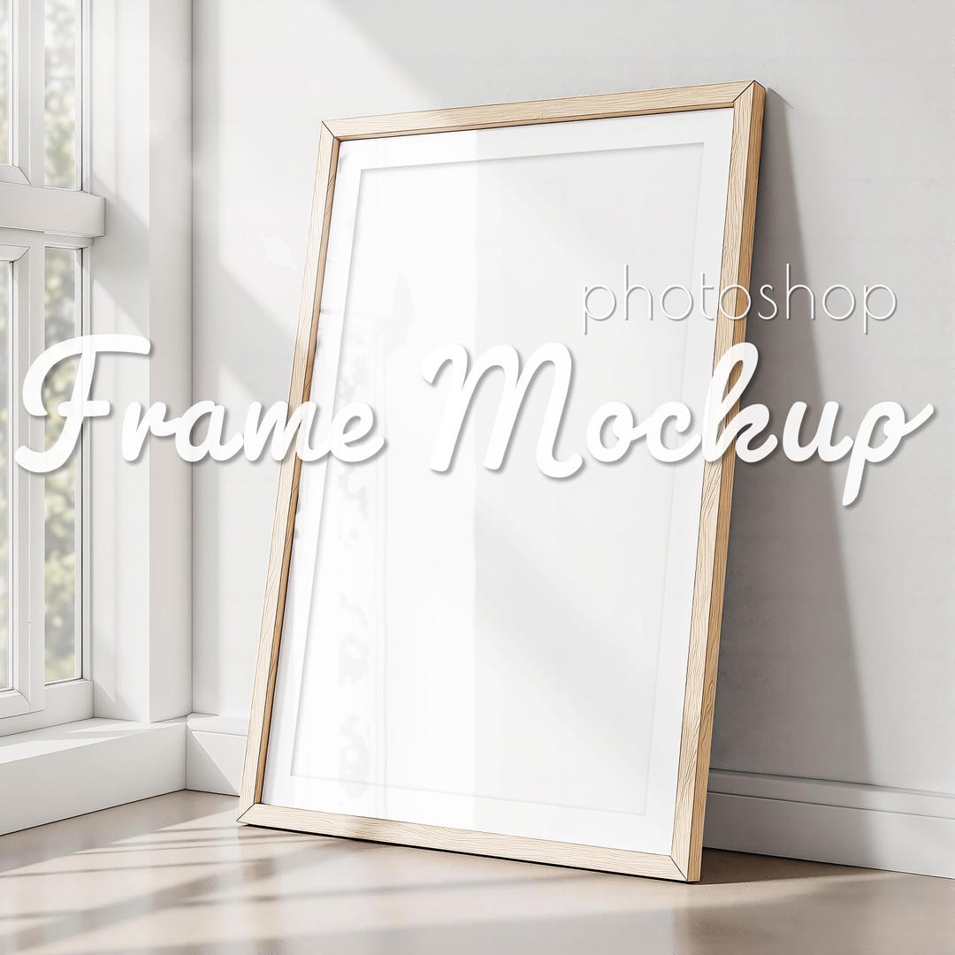 Frame Mockup 2x3, Wall Art Display, Light Wooden Floor Frame Mockup ...