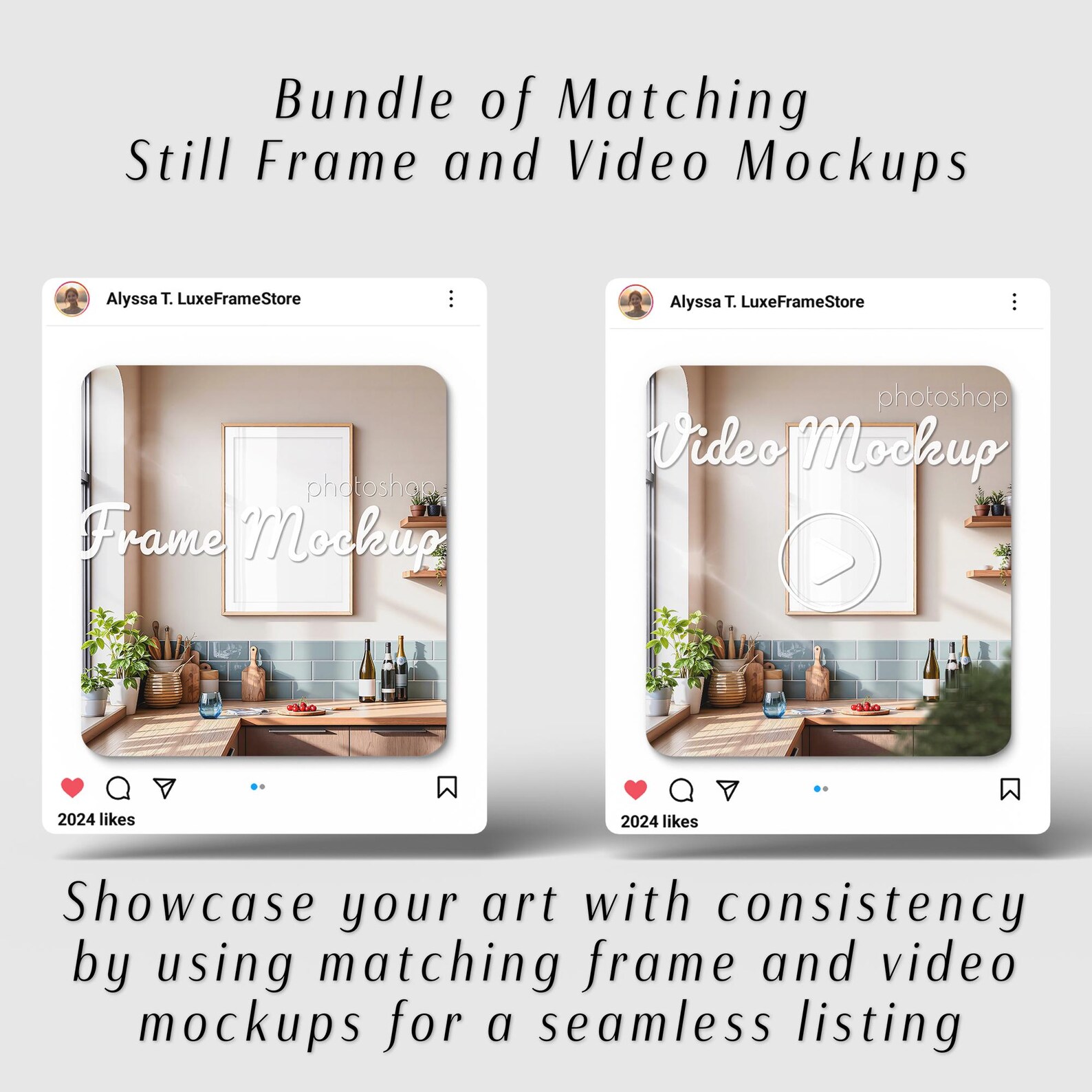 Animated Video and Still Frame Mockup Bundle 2x3, Consistent Listing ...