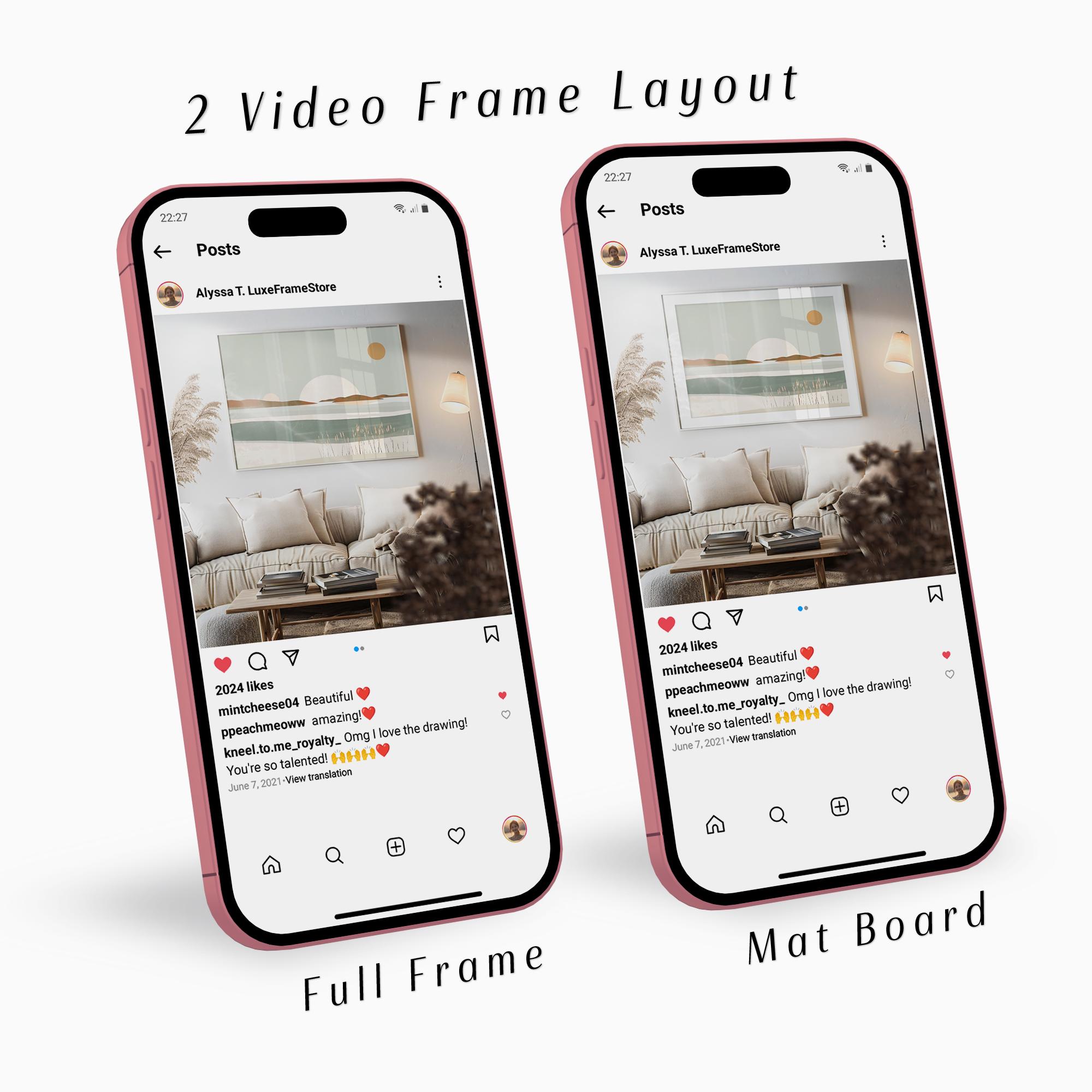 Video Frame Mockup, DIN A ISO Horizontal Video Mockup for Interior Wall ...
