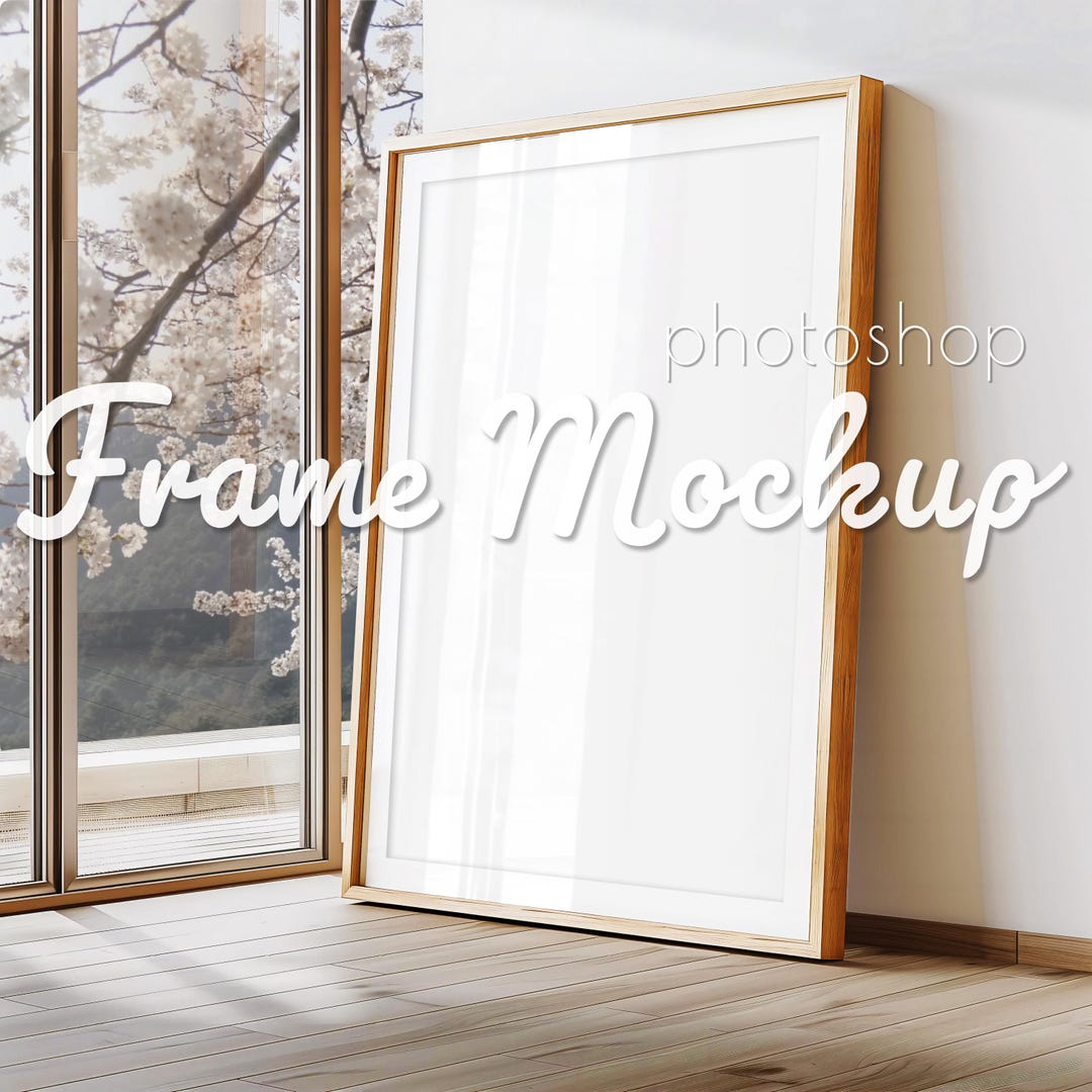 Frame Mockup DIN A ISO Ratio Wood Border, PSD Smart Object Frame ...