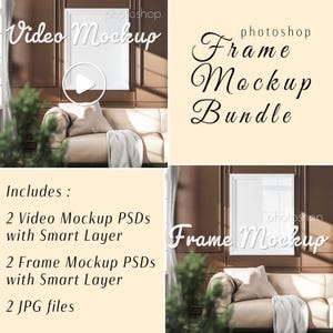 3x4 Vertical Video Frame Mockup & Frame Mockup Bundle, Smart Layer ...