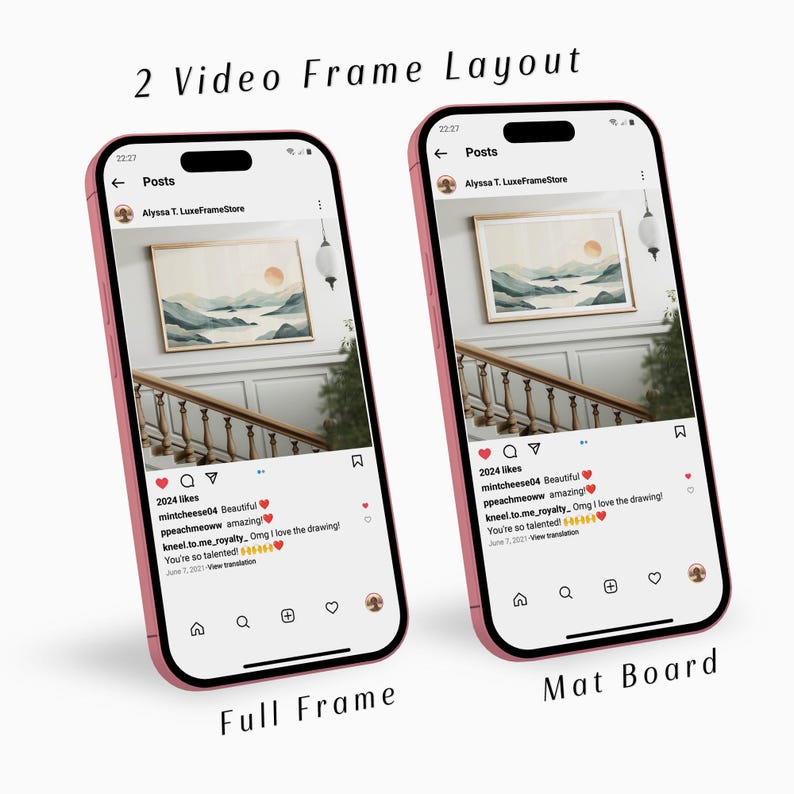 Horizontal Video Frame Mockup 3x2 – Thin White Wooden Frame Video, PSD ...