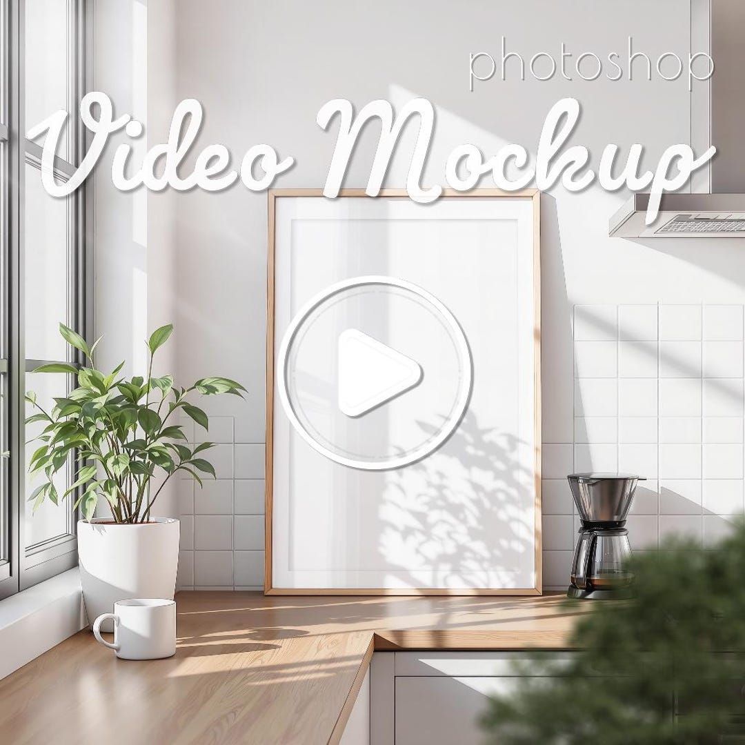 Video Frame Mockup 2x3, Animated Poster Mockup, Wall Art Display, Light ...