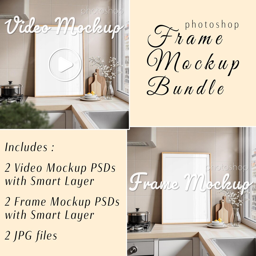 Animated Video and Still Frame Mockup Bundle DIN A Consistent Listing ...