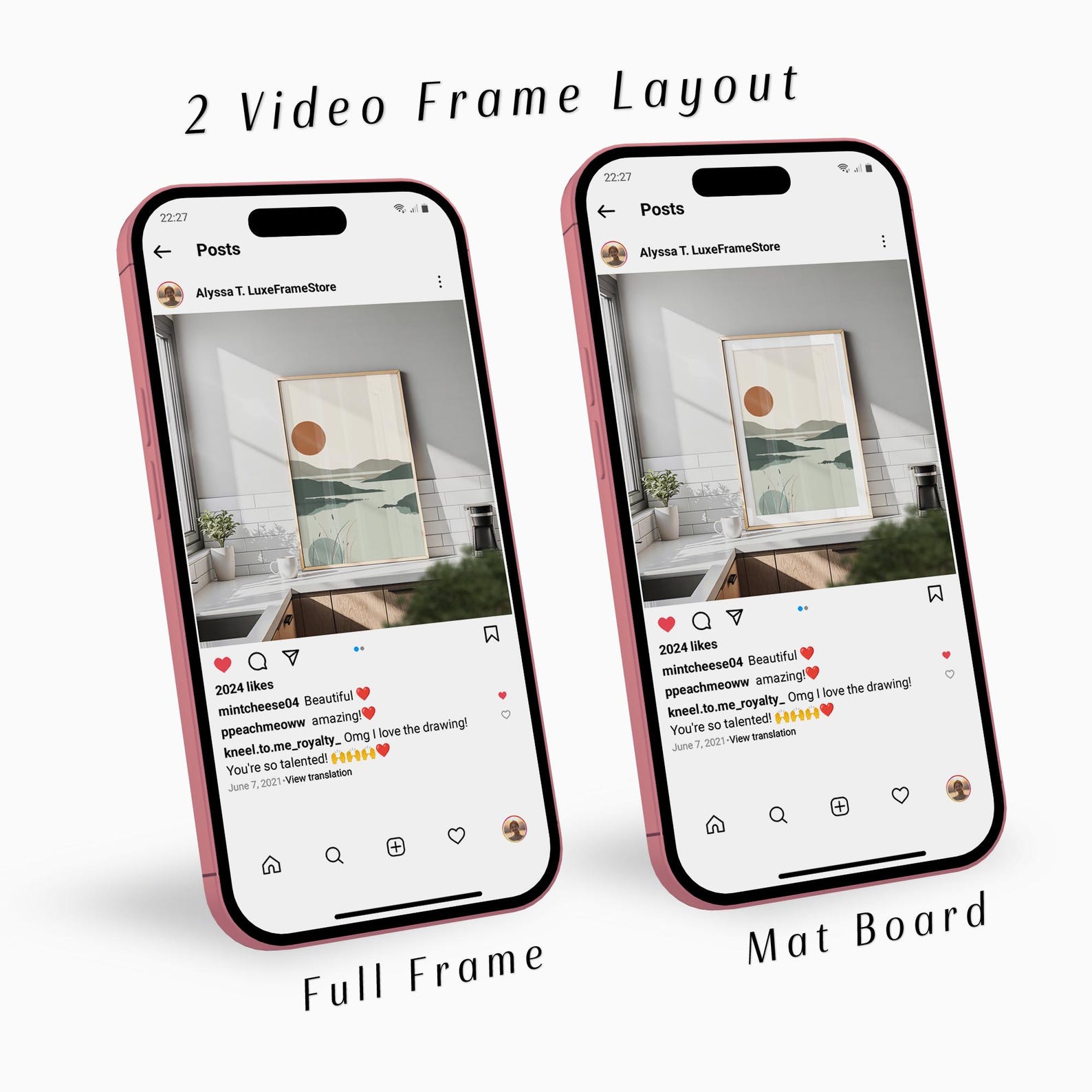 Video Frame Mockup 2x3, Animated Poster Mockup, Wall Art Display Video ...