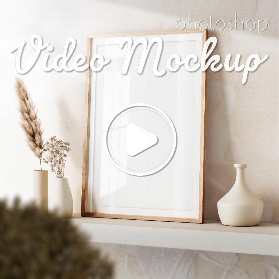 Video Frame Mockup 2x3, Animated Mockup, Poster Display Video, Light ...