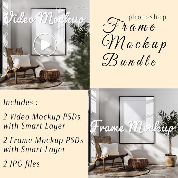 2x3 Vertical Frame Mockup With Thin Black Wooden Border, Photoshop ...