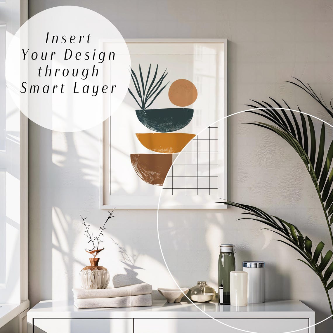 3x4 Vertical Thin White Wooden Frame Mockup With Smart Layer for ...