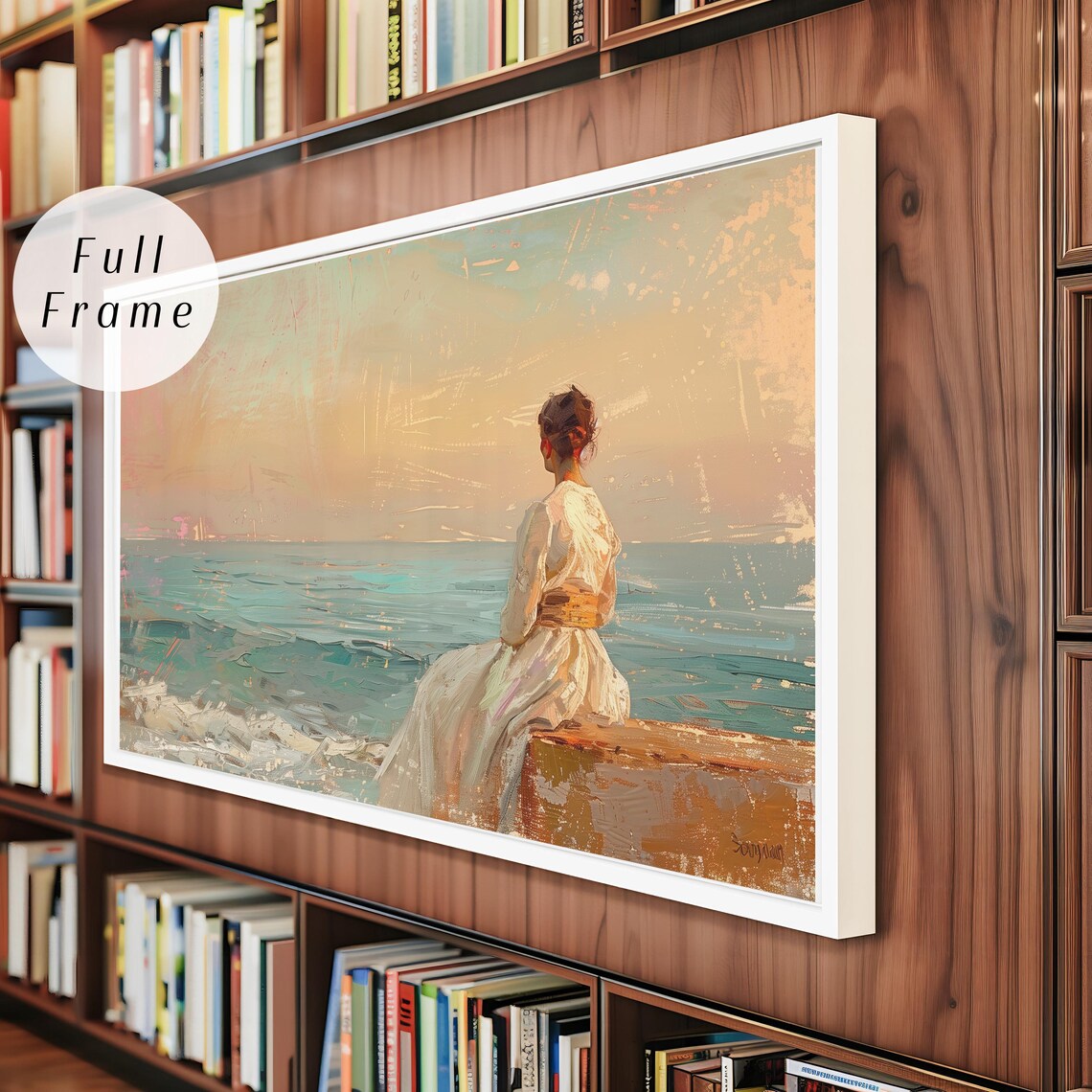 TV Frame Mockup 16x9, Horizontal Samsung Frame TV Art, Editable Psd ...
