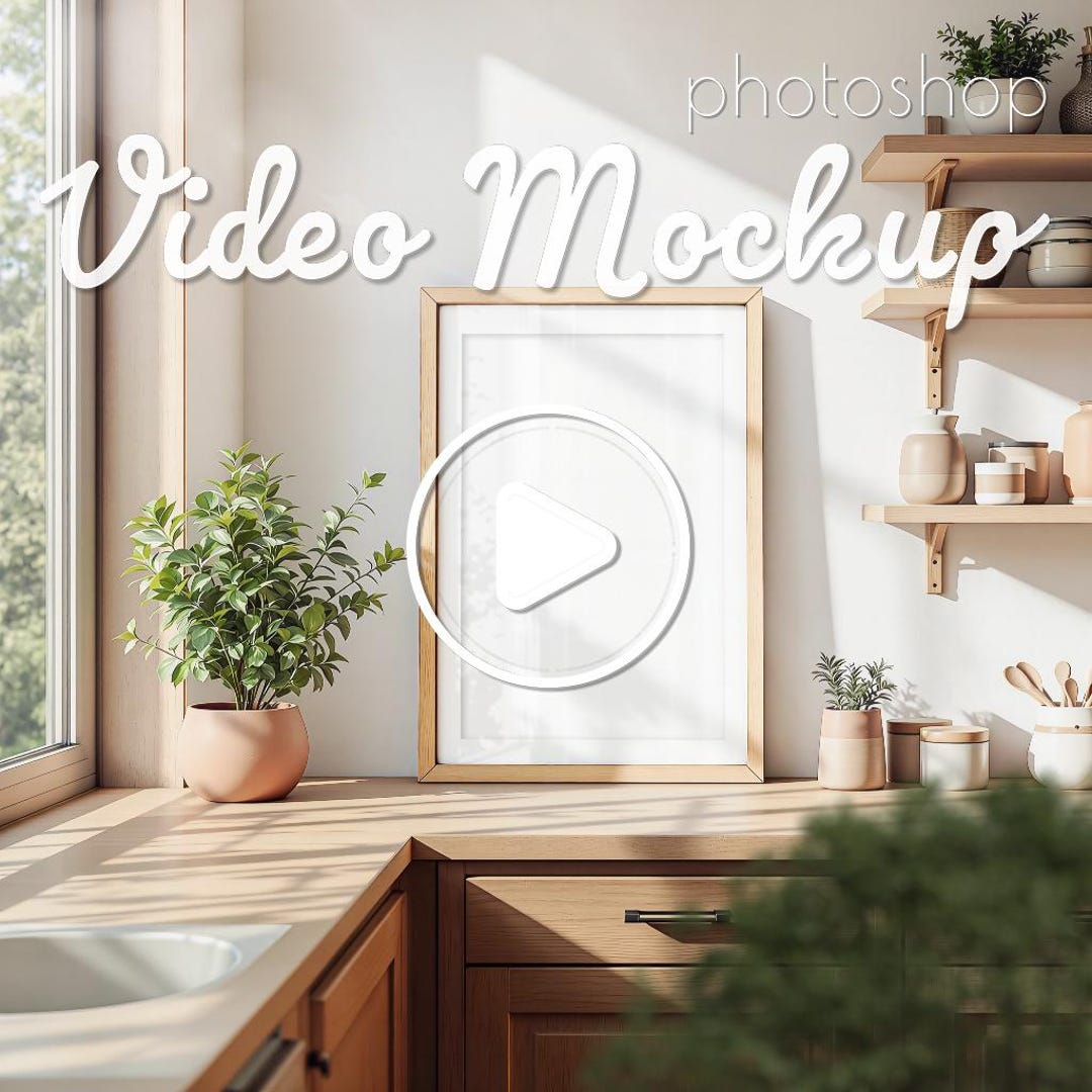Video Frame Mockup 2x3, Animated Poster Mockup, Wall Art Display, Light ...