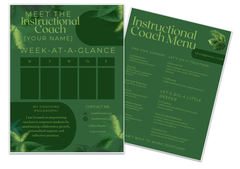Meet the Instructional Coach + Coaching Menu Pencil Design - Etsy