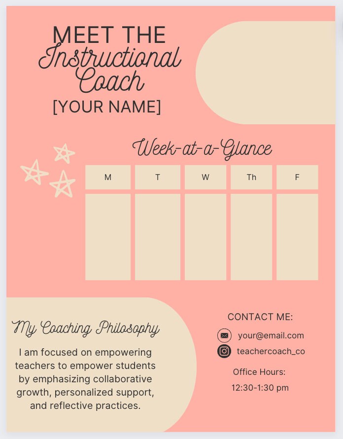 Meet the Instructional Coach + Coaching Menu Star Design - Etsy