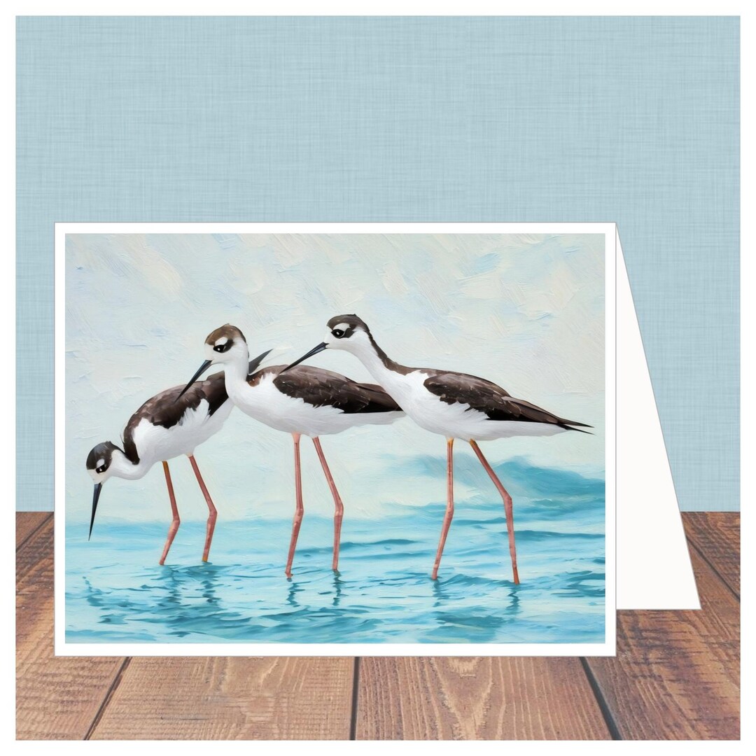 3 Stilts Greeting/note Card, Blank Inside W/customizable Front Text ...