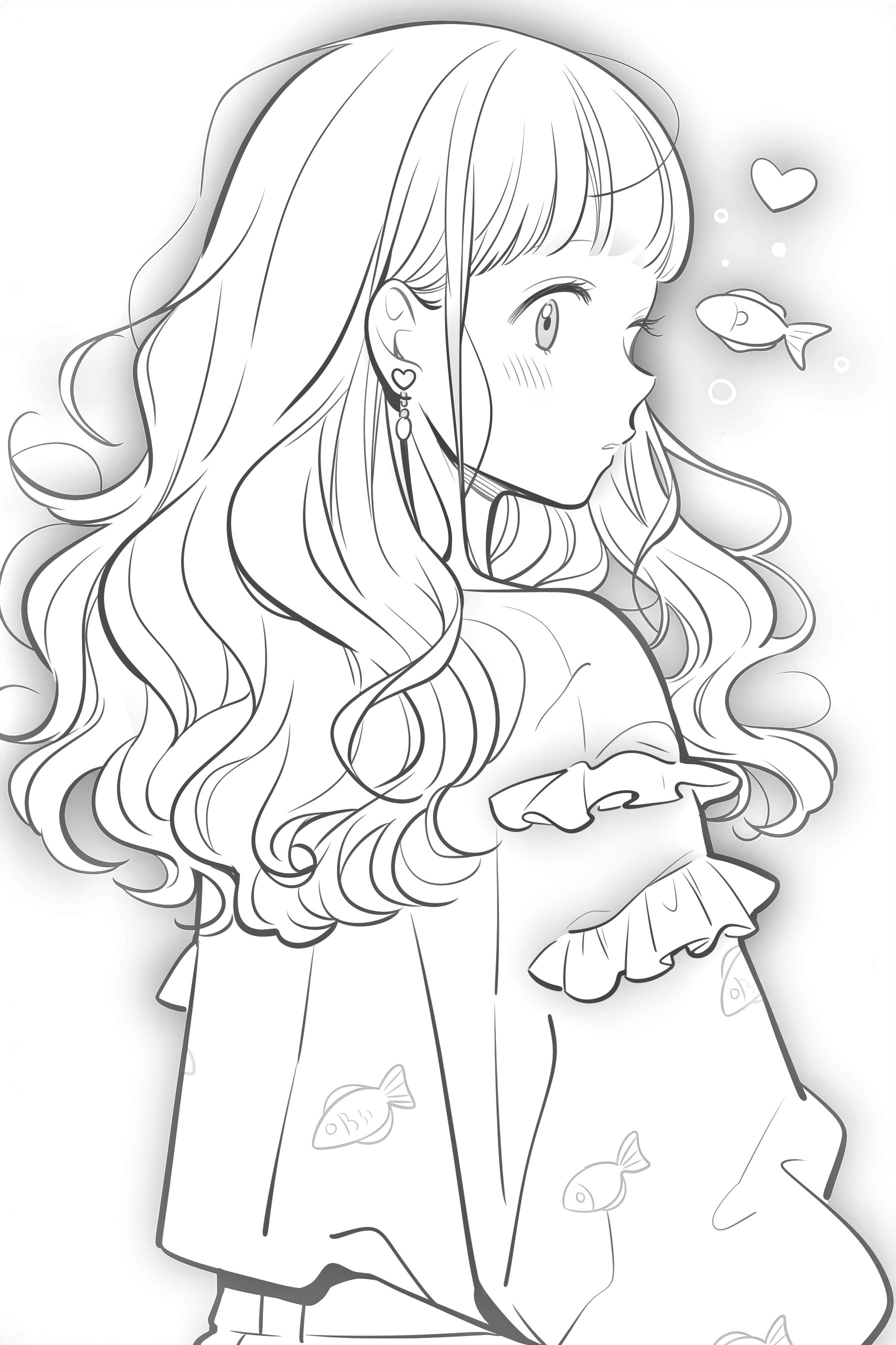 Japanese Anime Girls Coloring Pages 3/3 - Etsy