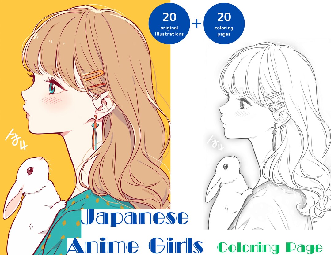 Japanese Anime Girls -- Coloring Pages 2/3 - Etsy