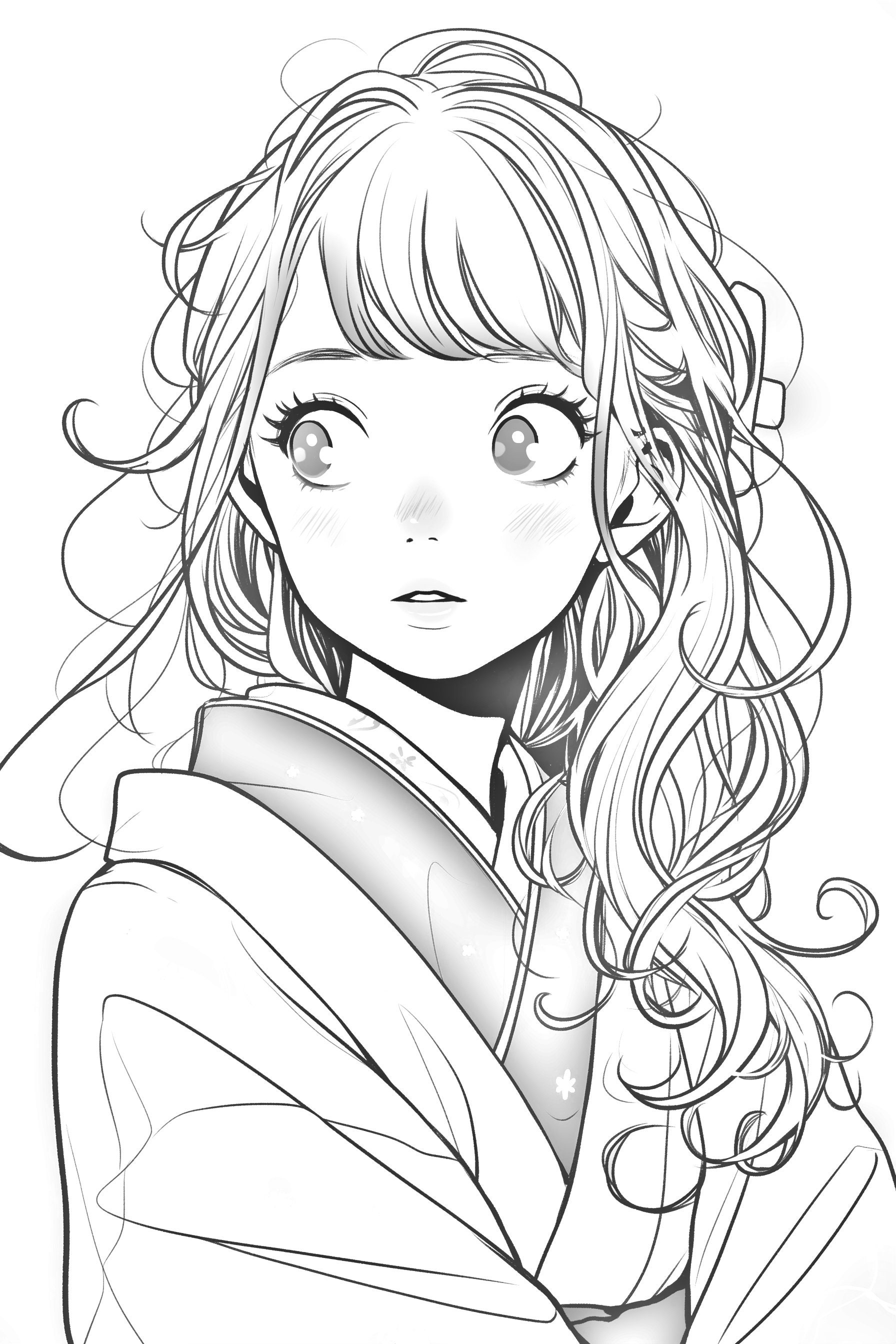 Japanese Anime Girls -- Coloring Pages 3/3 - Etsy