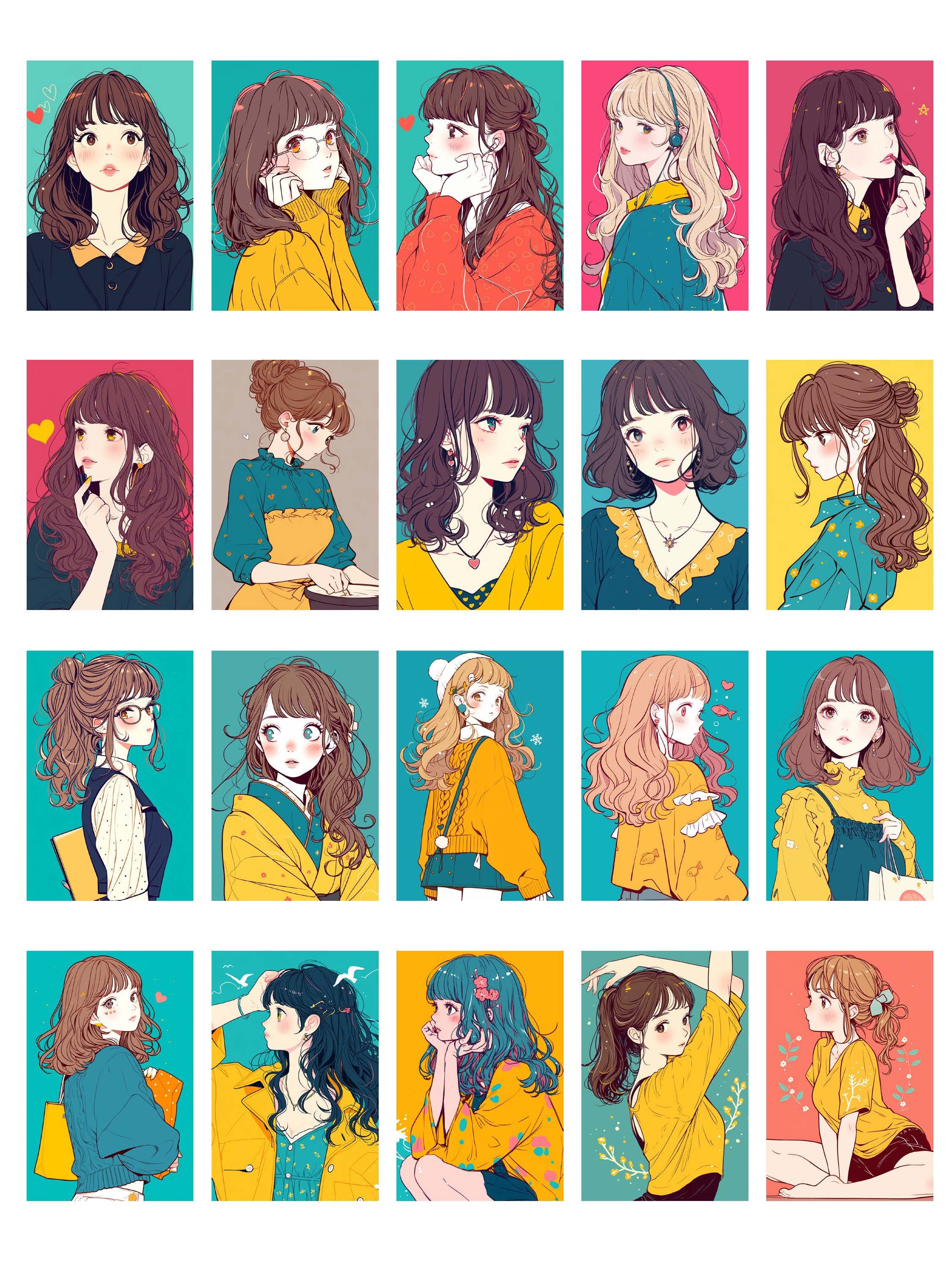 Japanese Anime Girls -- Coloring Pages 3/3 - Etsy